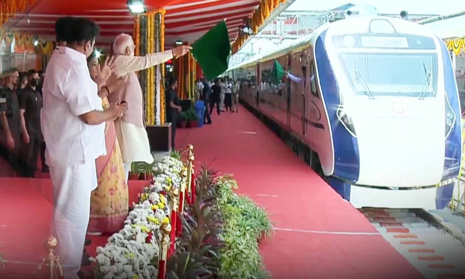 సికింద్రాబాద్-తిరుపతి వందేభారత్ ఎక్స్ ప్రెస్ రైలు ప్రారంభించిన ప్రధాని ...