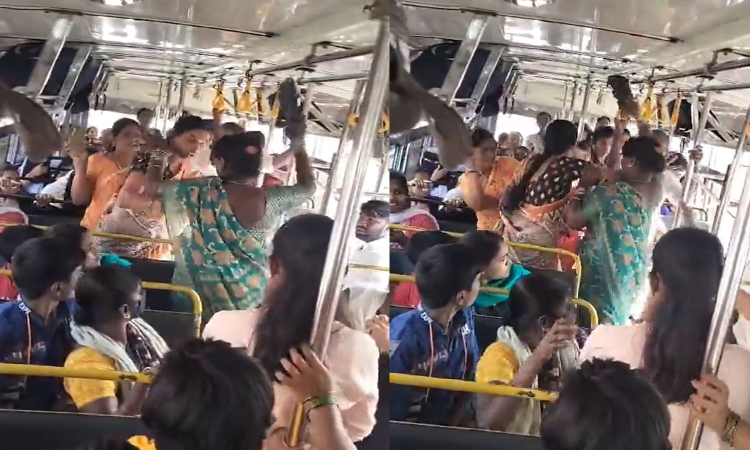 Telangana: బస్సులో సీటు కోసం చెప్పులతో కొట్టుకున్న మహిళలు | tsrtc women ...
